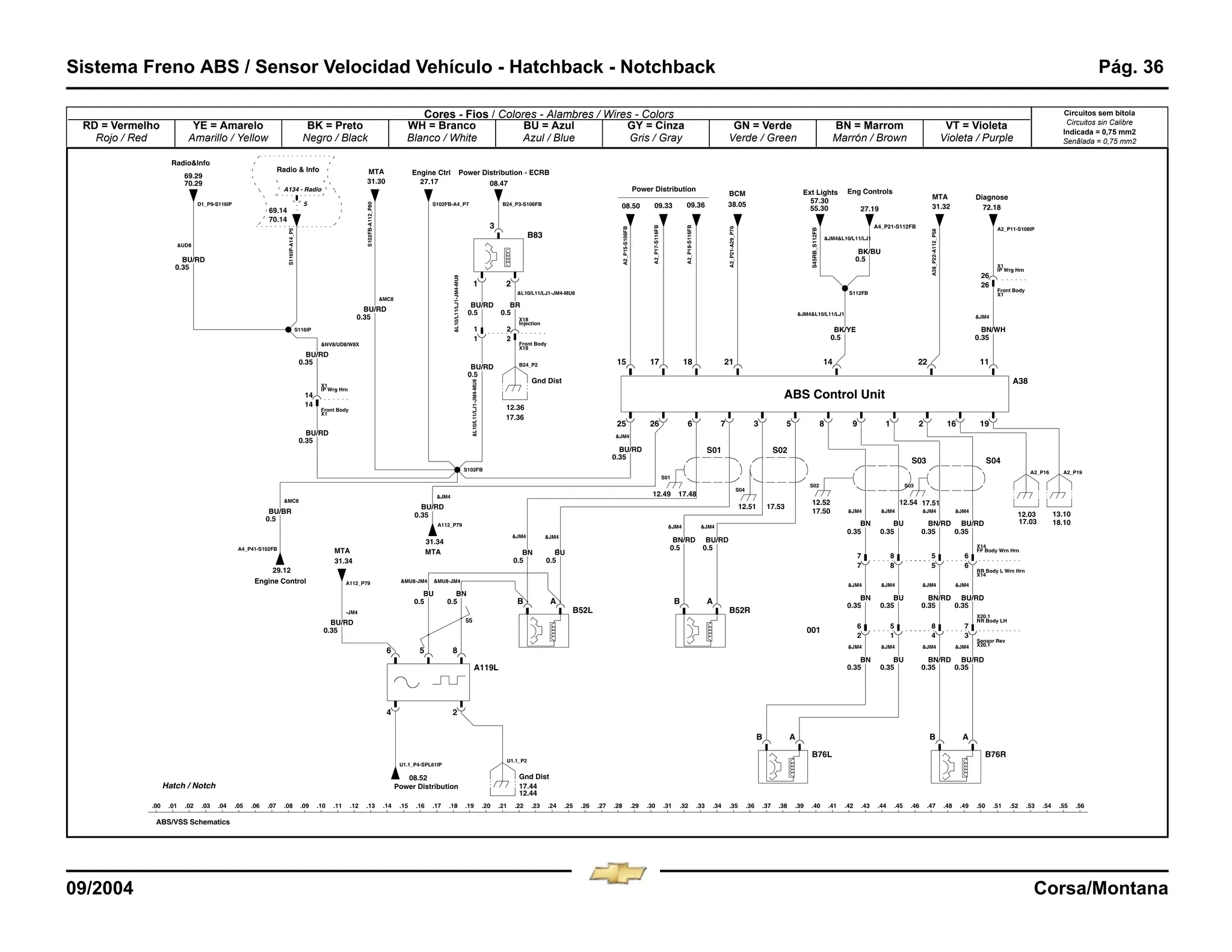 diagramas eléctrico de chevy2005.pdf operación corsa | PDF
