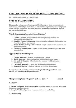 DIAGRAMING in archirtecture basics for Students | PDF
