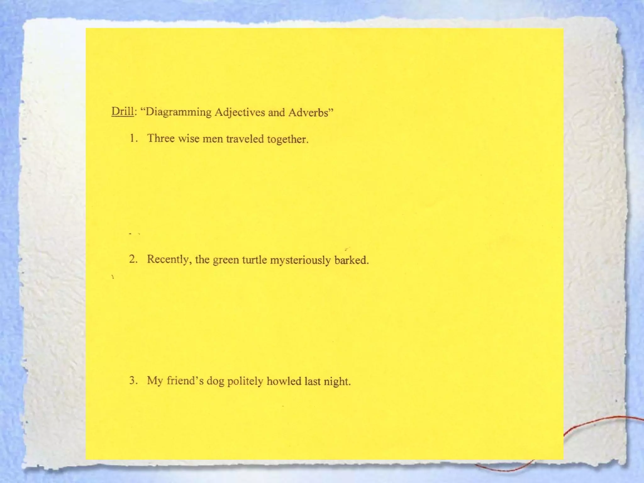 Diagramming Adjectives Adverbs | PPT