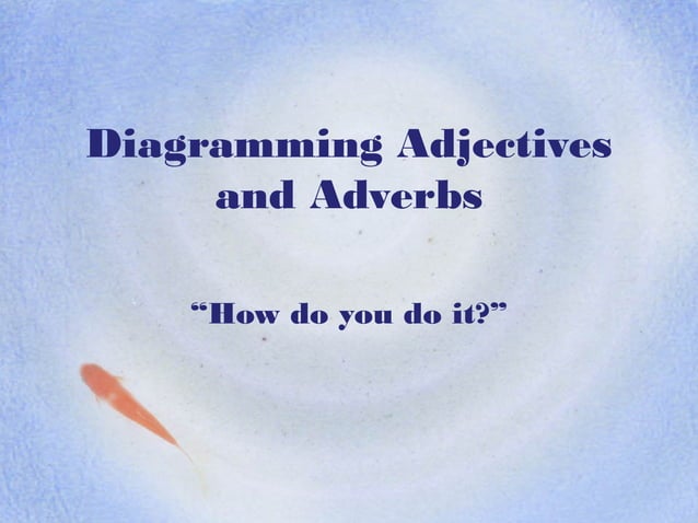 Diagramming Adjectives Adverbs | PPT