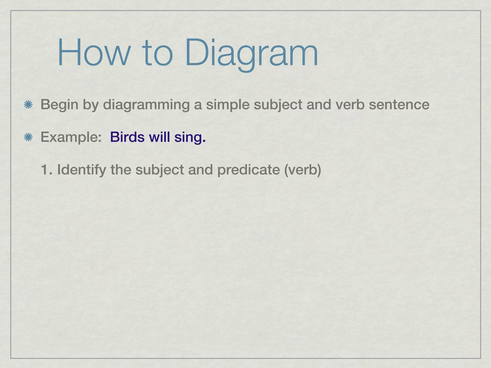 Diagramming sentences 1 | KEY