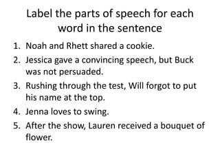 Diagramming Sentences Cont. | PPTX