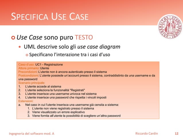 Diagrammi Use Case | PPT