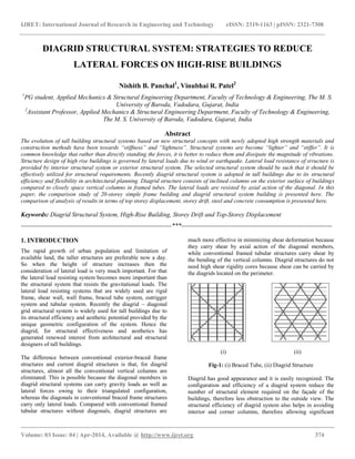 Diagrid structural system strategies to reduce lateral forces on high rise buildings | PDF ...