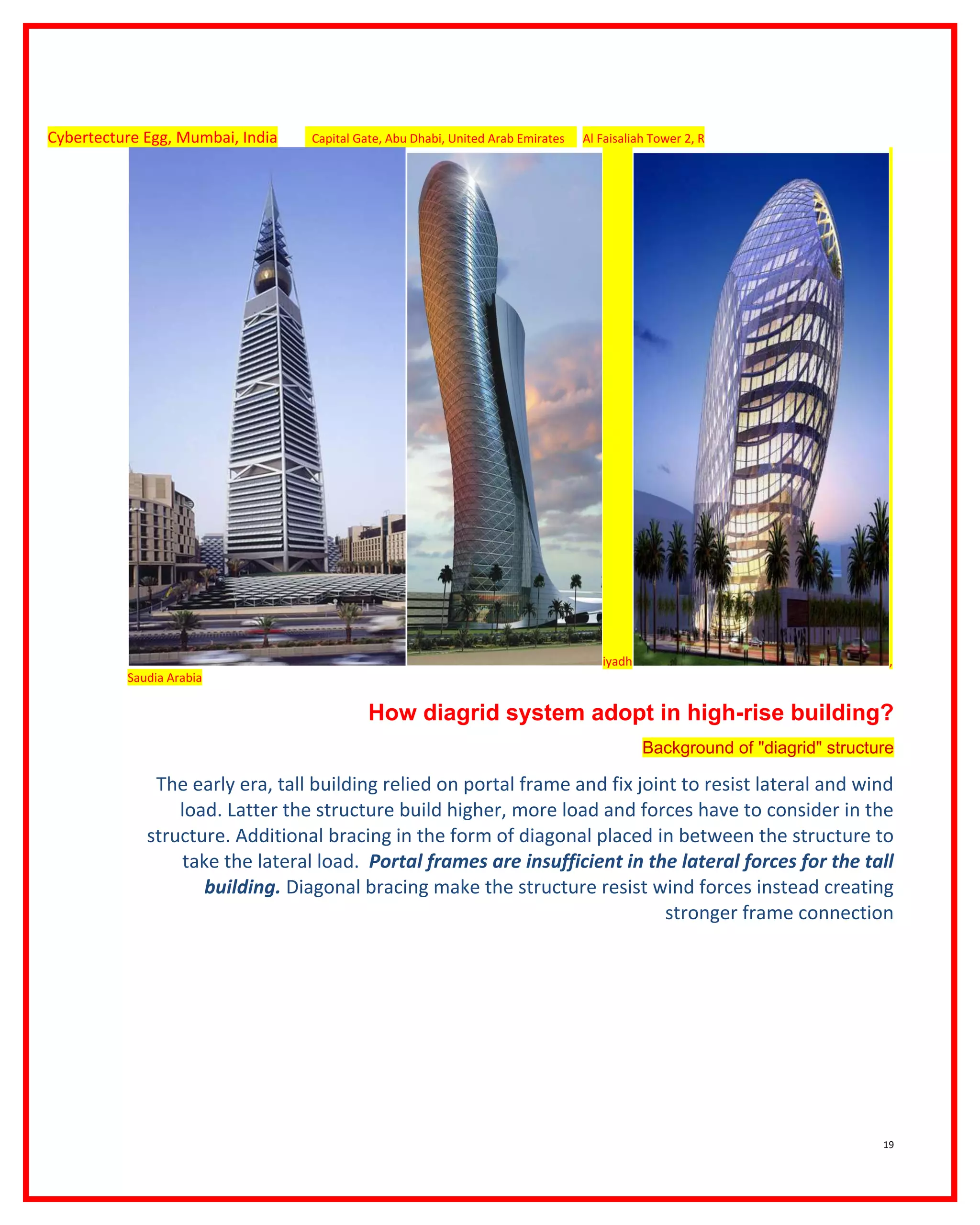 Diagrid structure system - شبكات العقد الاطارية | PDF