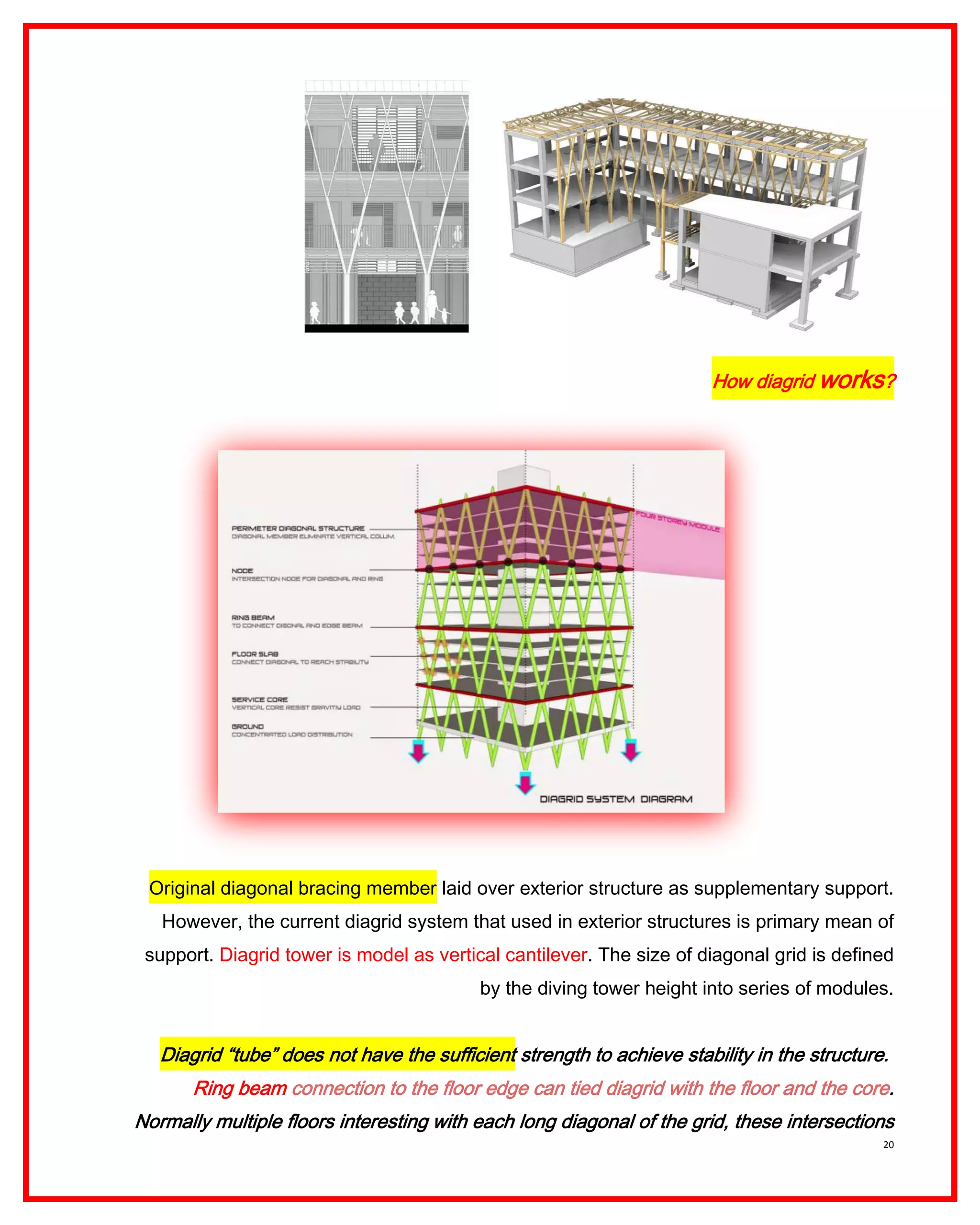 Diagrid structure system - شبكات العقد الاطارية | PDF
