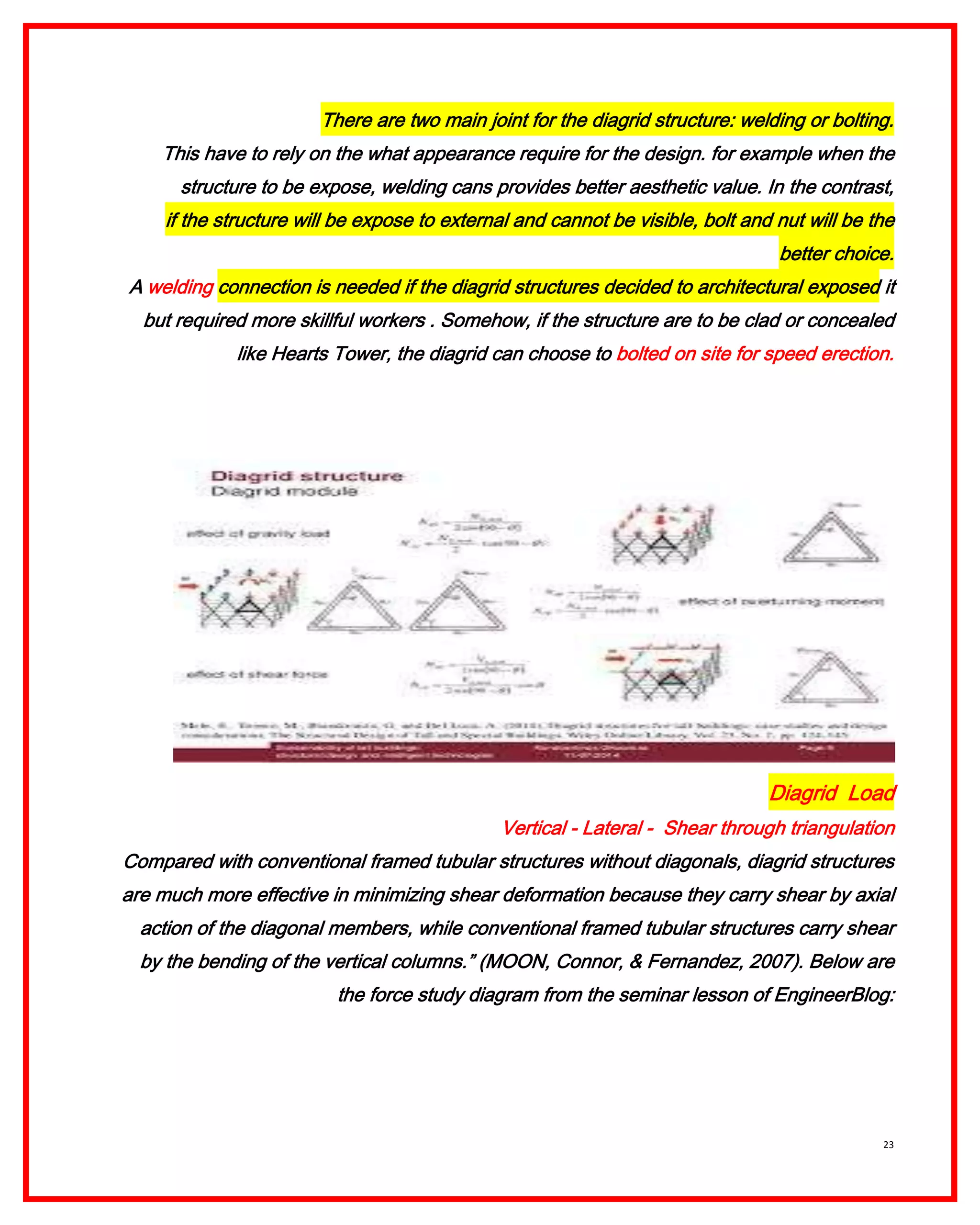 Diagrid structure system - شبكات العقد الاطارية | PDF