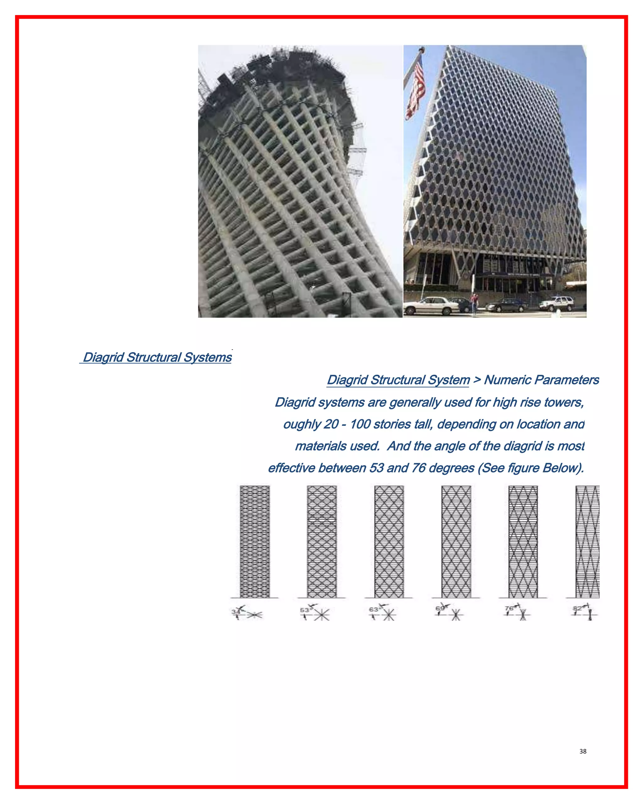 Diagrid structure system - شبكات العقد الاطارية | PDF