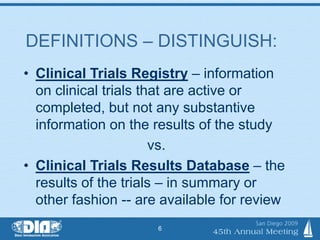 Clinical Trial Registries. | PDF
