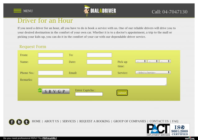 Dial a driver request a booking for driver | PPT