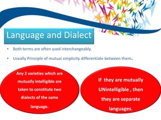 Dialect (Regiolect, Socilect, Language vs Dialect) | PPTX