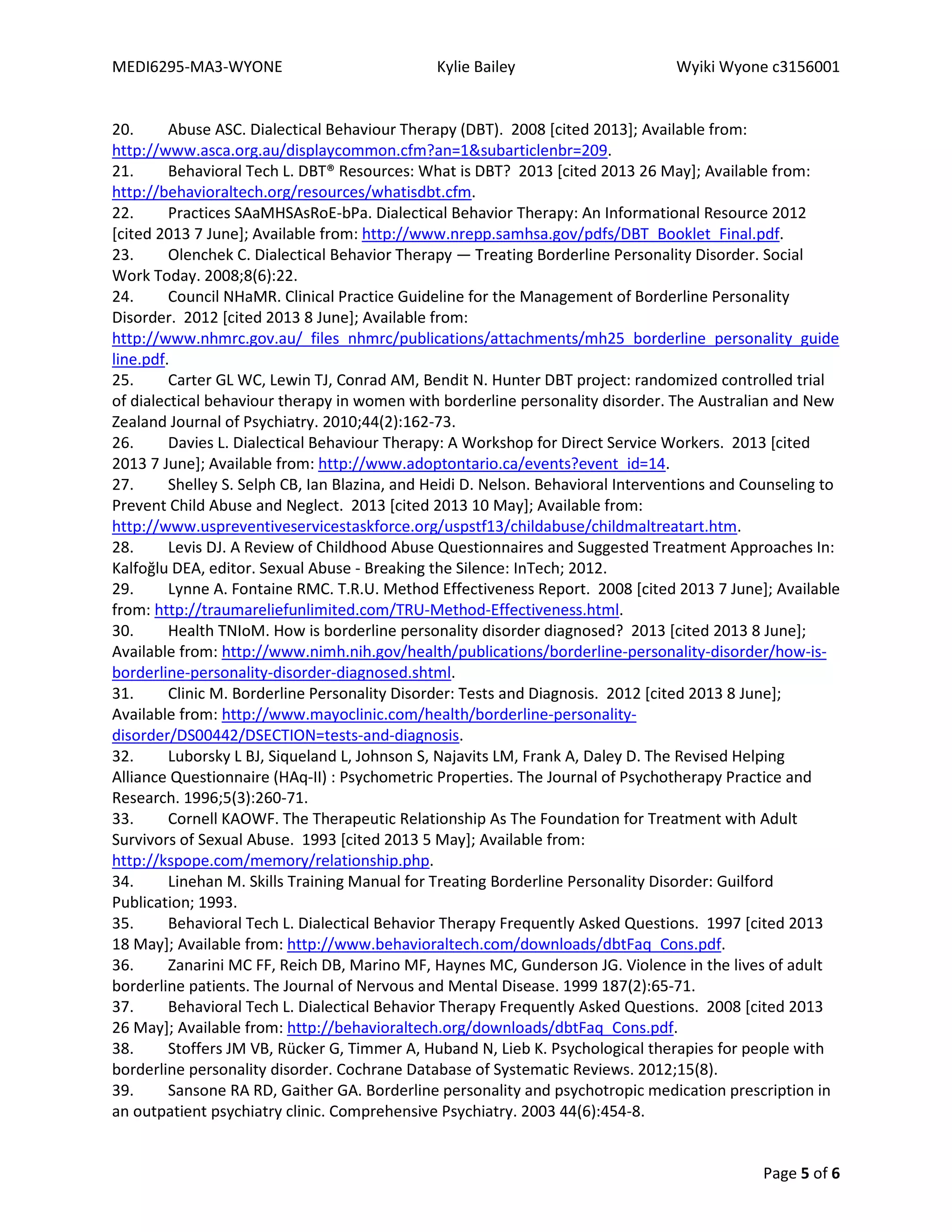 Dialectical Behaviour Therapy for Adult Survivors of Child Abuse with Borderline Personality ...