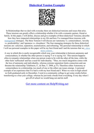 Dialectical Essay | PDF