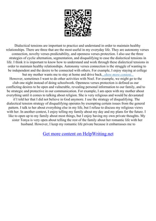 Dialectical Essay | PDF
