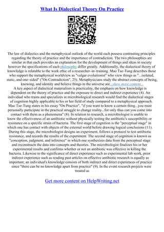 Dialectical Essay | PDF | Medical Health