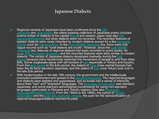 Japanese Dialects | PPTX | Geography | Science