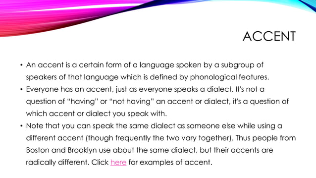 Dialects and Accents | PPTX