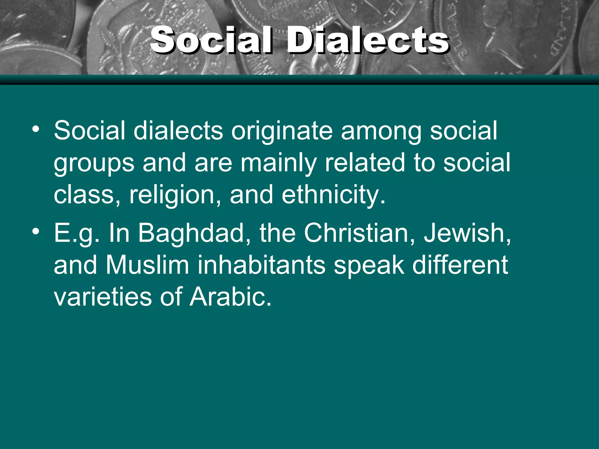 Dialects and varieties | PPT