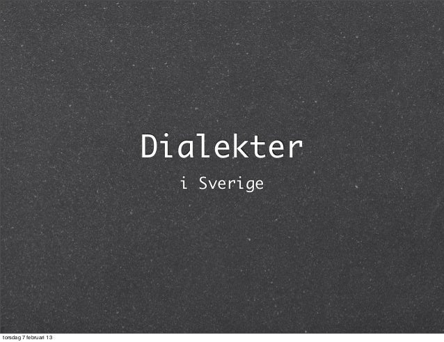 Dialekter