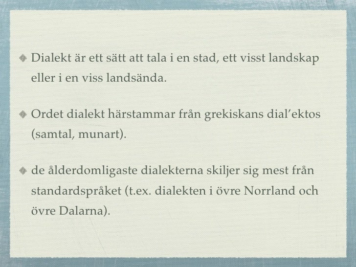 Dialekter i sverige