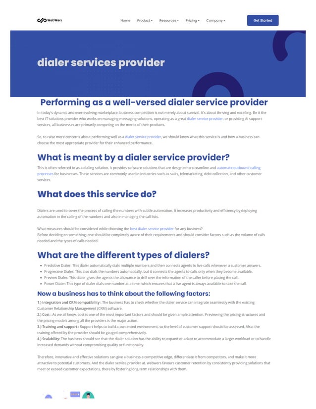 Dialer Services Provider | PDF