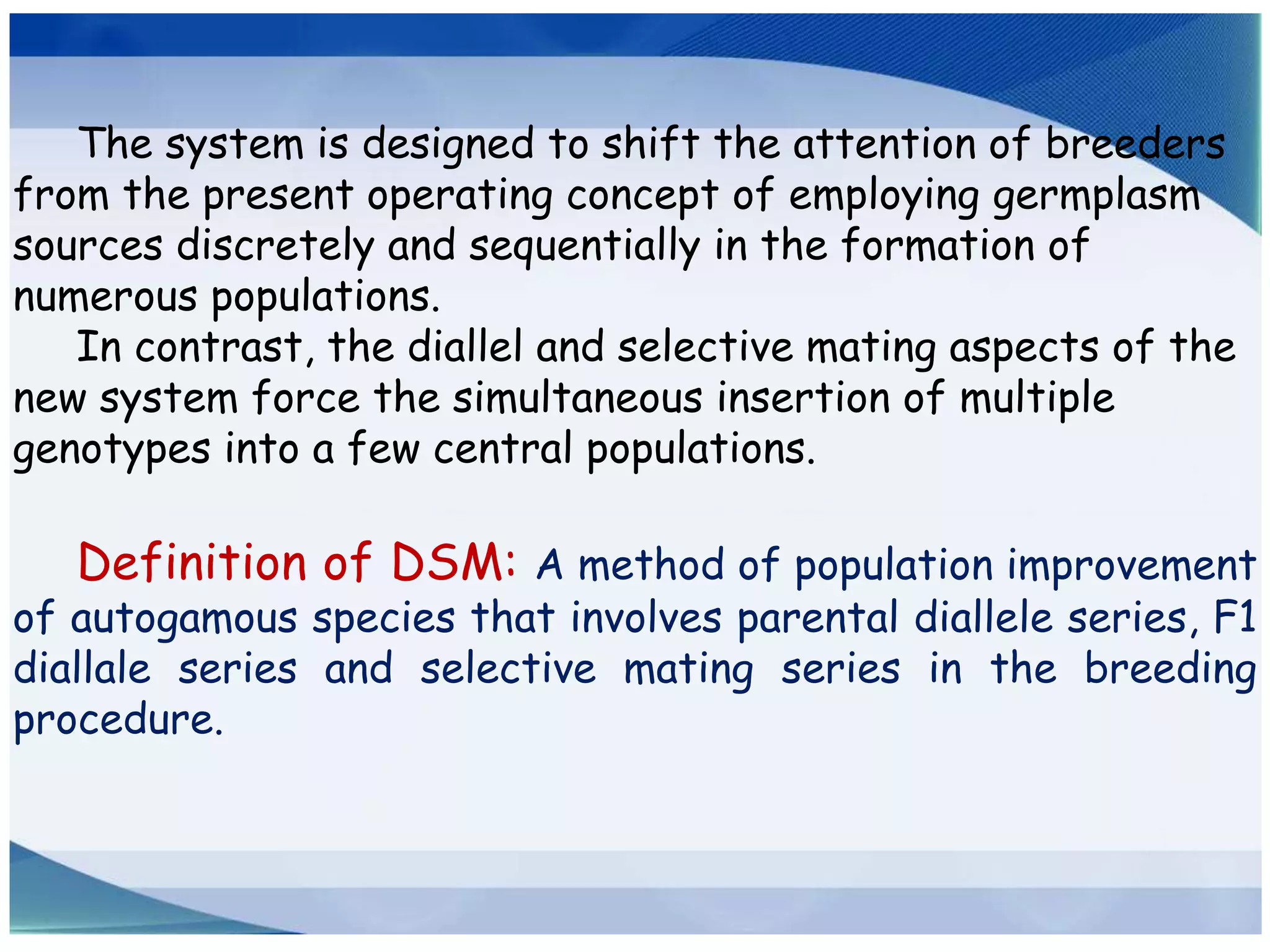 Diallele selective mating system | PPTX