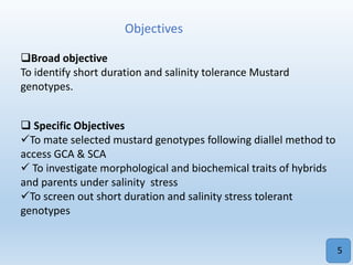 Diallel mating in selected mustard genotypes | PPT