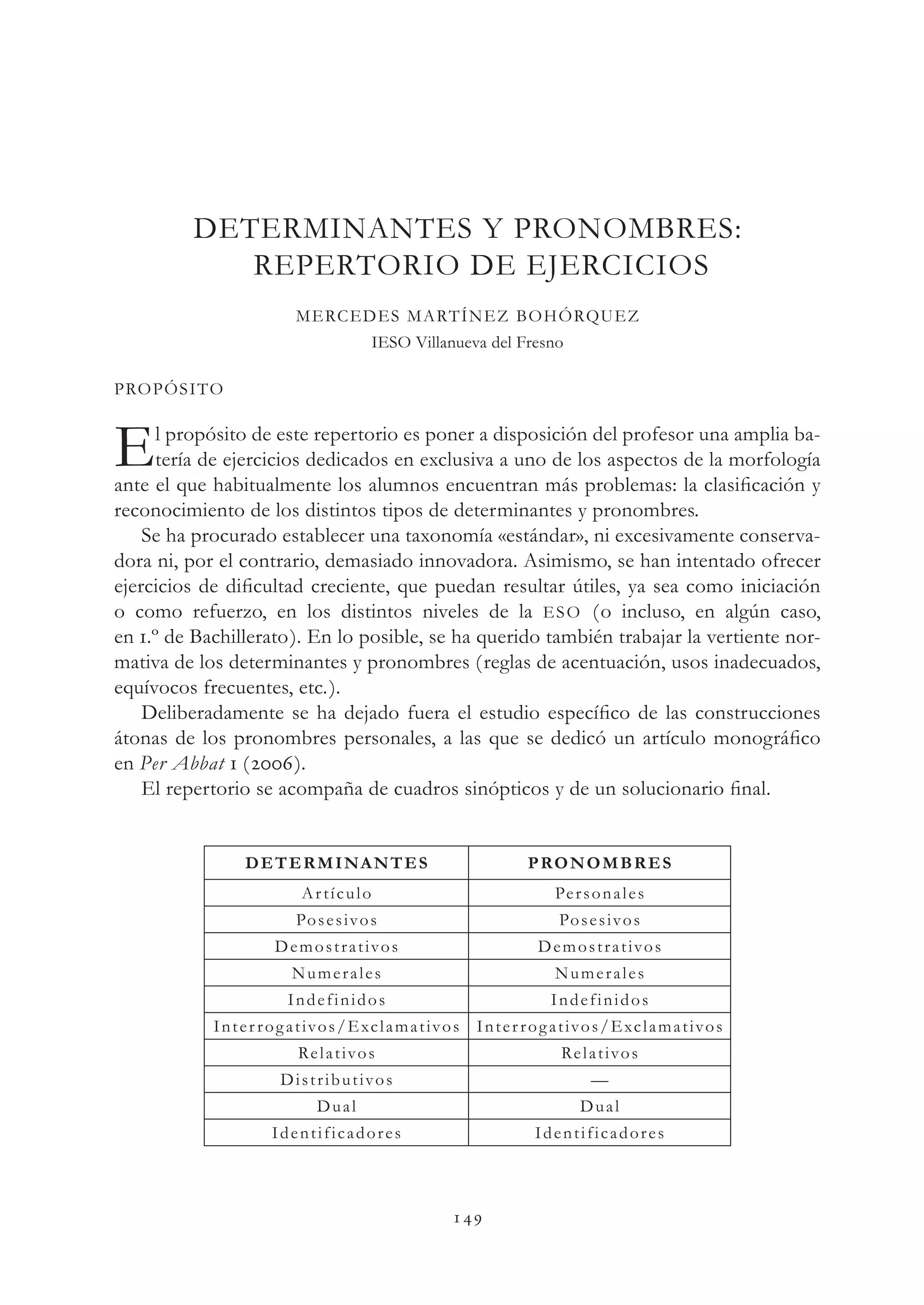Determinantes y pronombres | PDF
