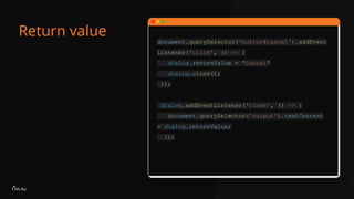 HTML dialog element demonstration session | PPT