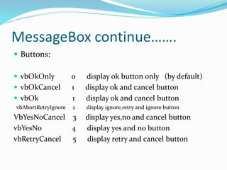 Dialog box in vb6 | PPTX