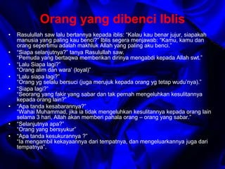 Dialog iblis dan rasulullah s | PPT