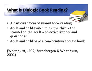 Dialogic book reading 101- Presentation at KOTESOL 2013 | PDF | Daycare ...