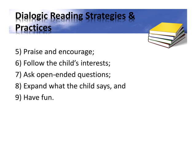 Dialogic book reading 101- Presentation at KOTESOL 2013 | PDF | Daycare ...