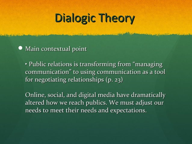 Dialogic Theory and Media Relations | PPT