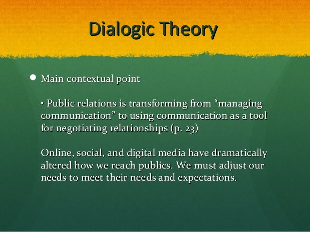 Dialogic Theory and Media Relations