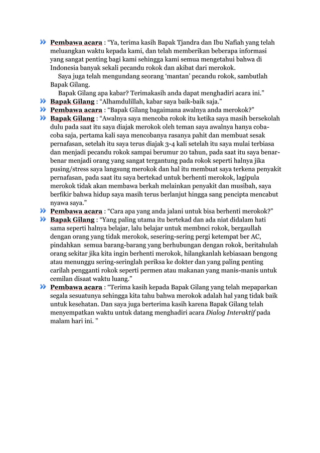 Contoh teks "Dialog interaktif" | PDF | Free Download