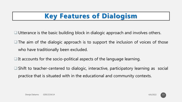 Dialogism | PPTX | Education