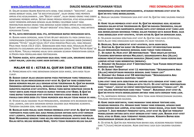 ! Dialog masalah ketuhanan yesus | PDF