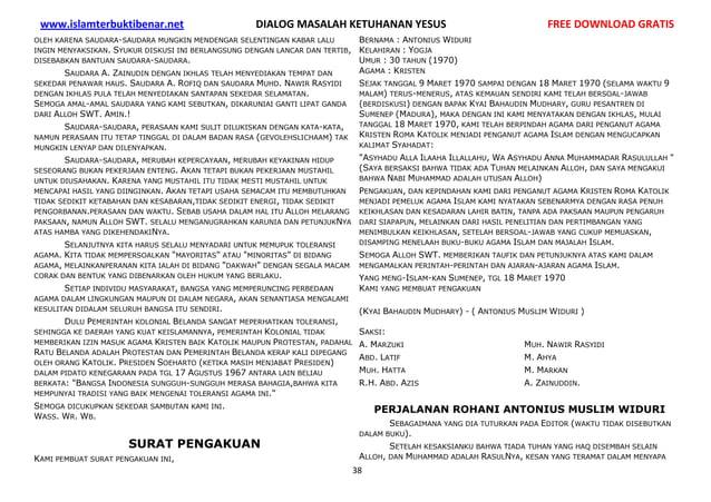 ! Dialog masalah ketuhanan yesus | PDF