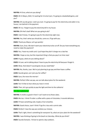 DIALOGO FINAL DE INGLÉS DEL PROYECT BASICO 05 | PDF