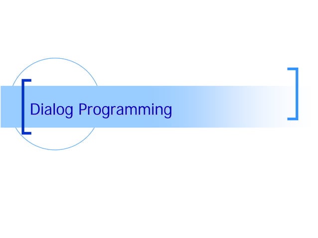 Dialog programming ABAP | PPT