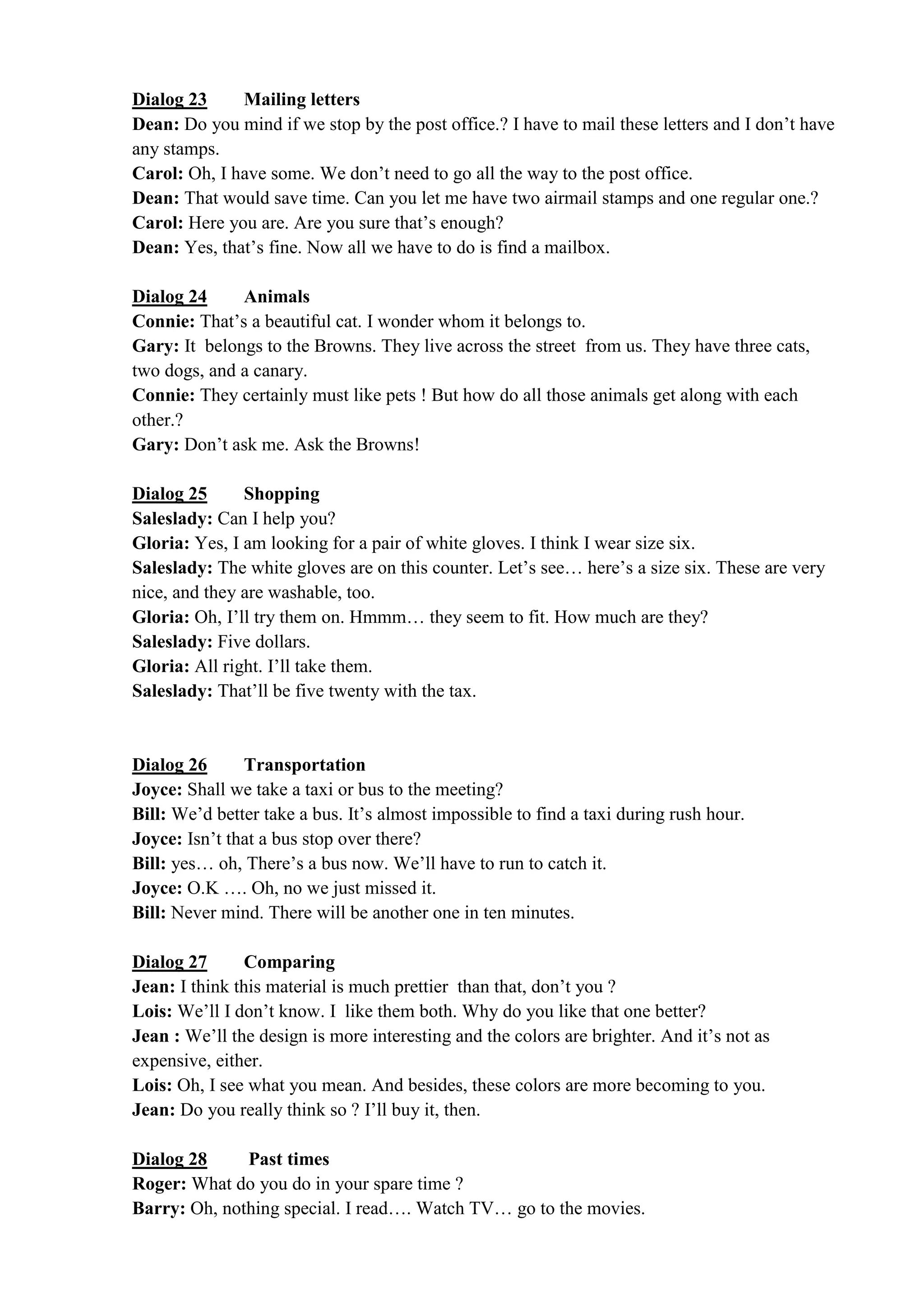 Dialogs for everyday use book 1 (autosaved) | PDF