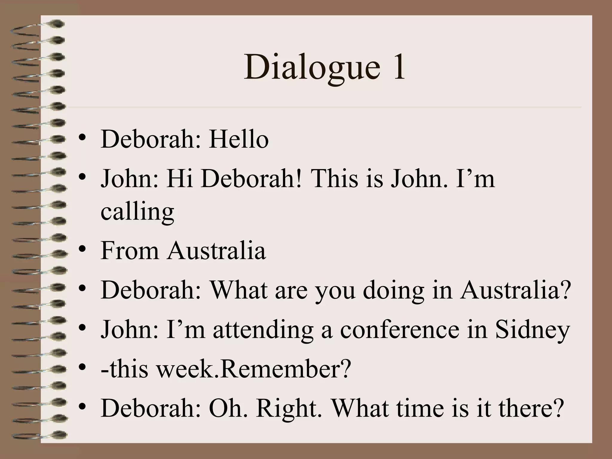 Dialogue 1 | PPT