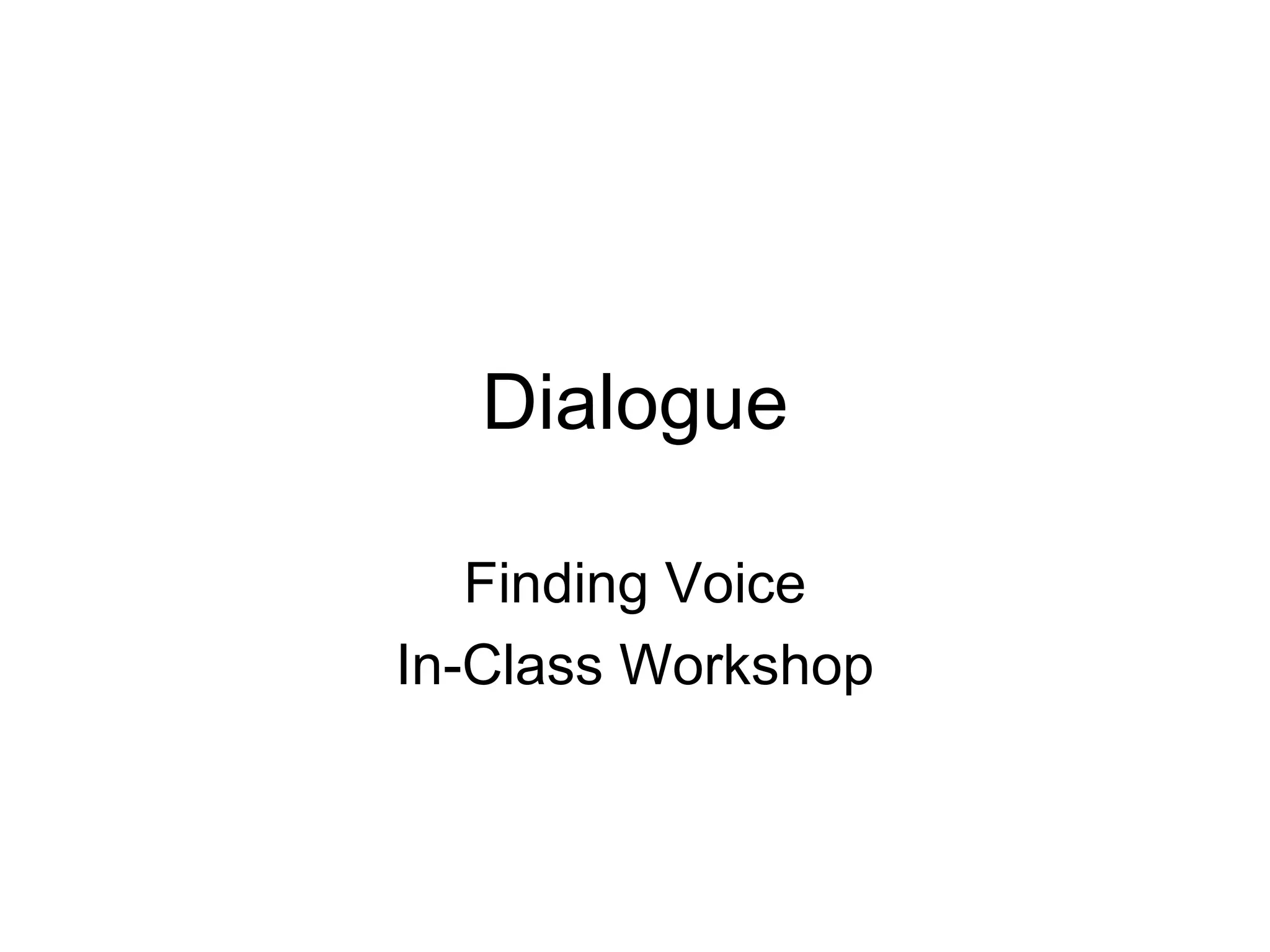 Dialogue | PPT