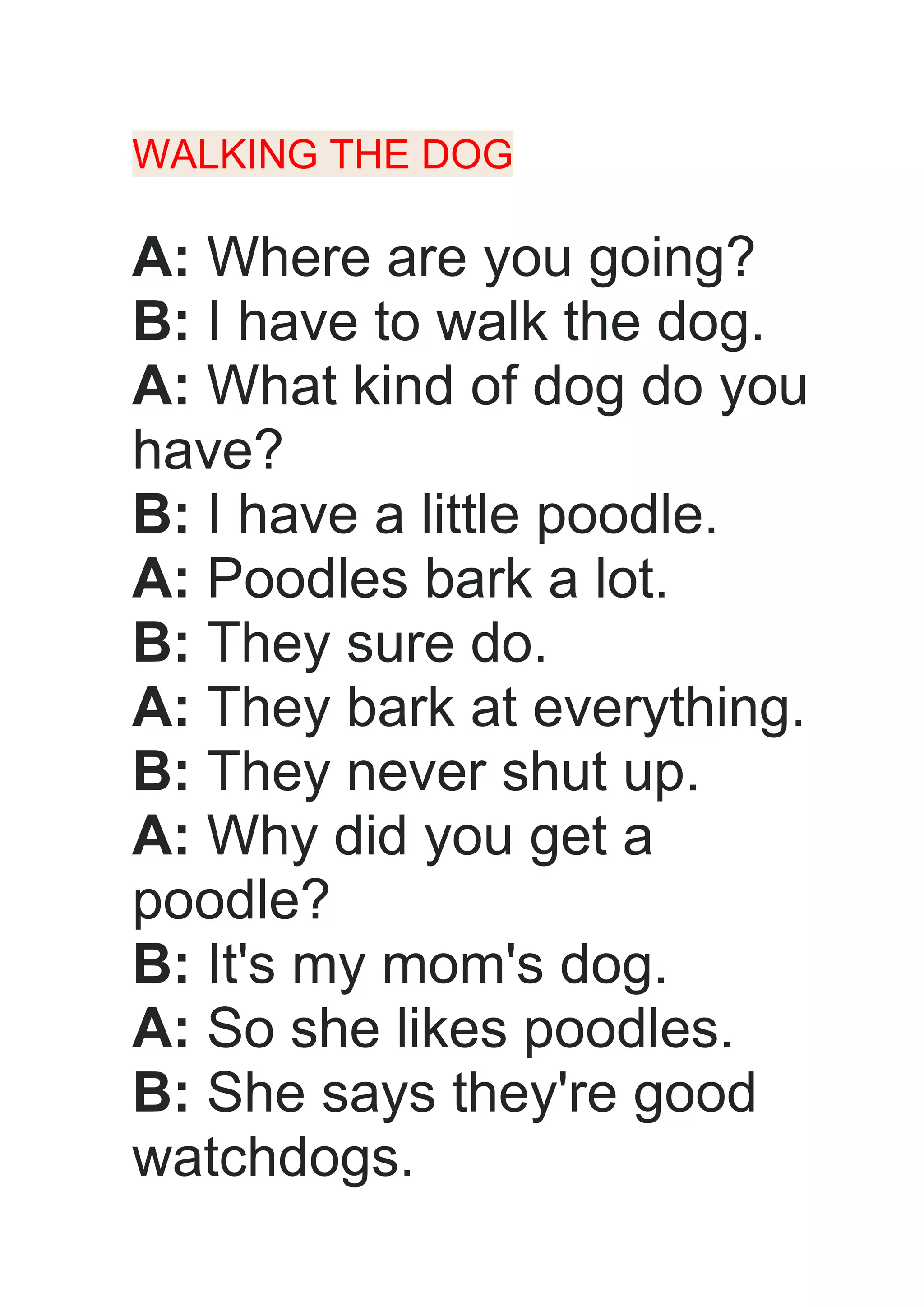 dialogue.docx | Dogs | Pets