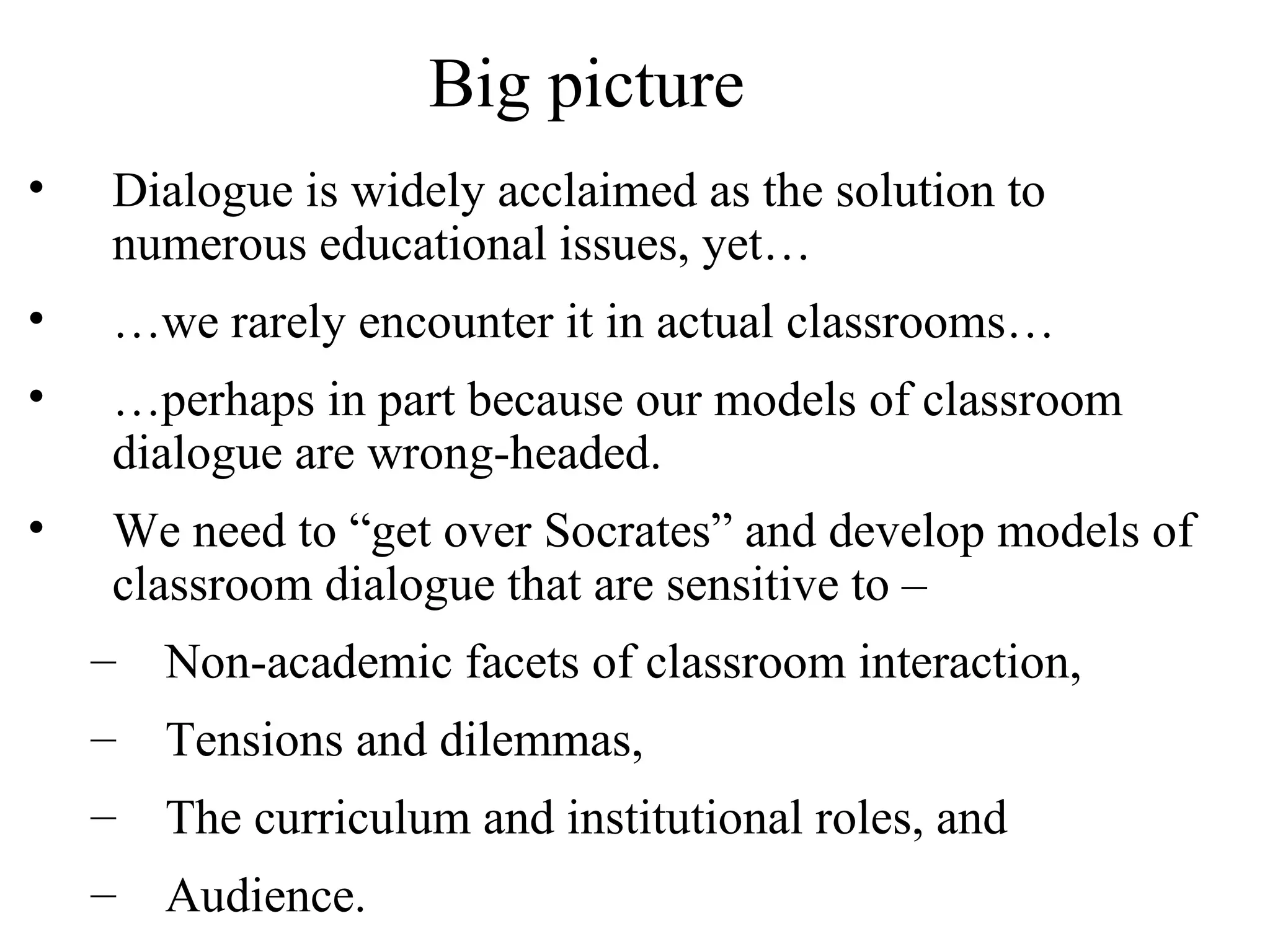 Dialogue in the Classroom | PPT