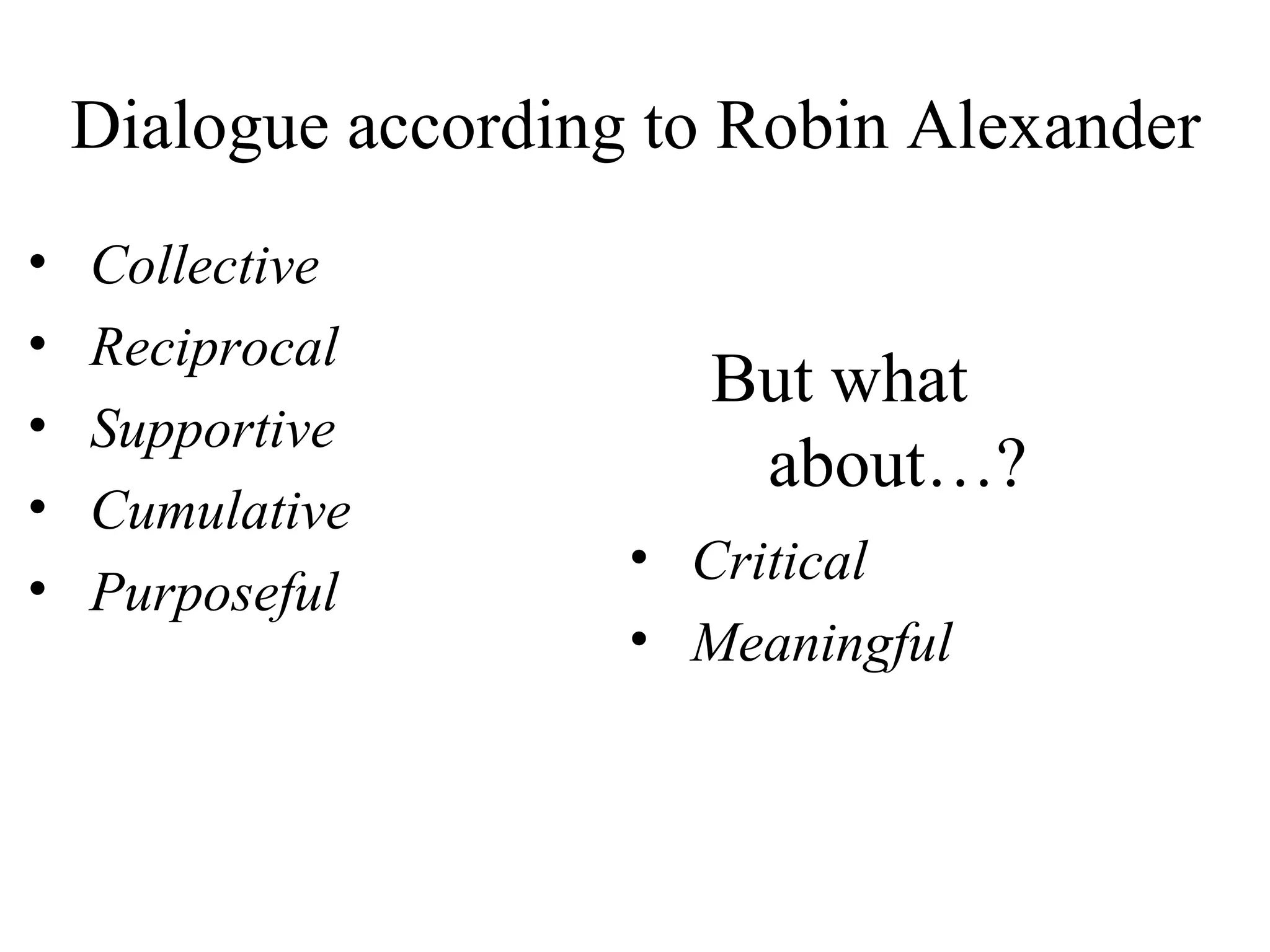 Dialogue in the Classroom | PPT