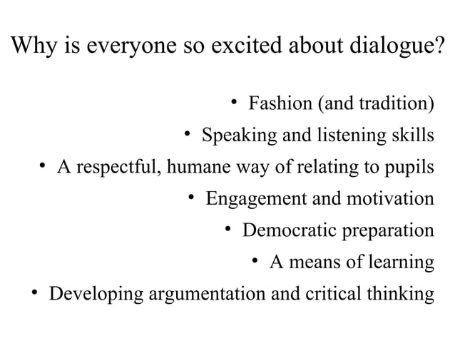 Dialogue in the Classroom | PPT