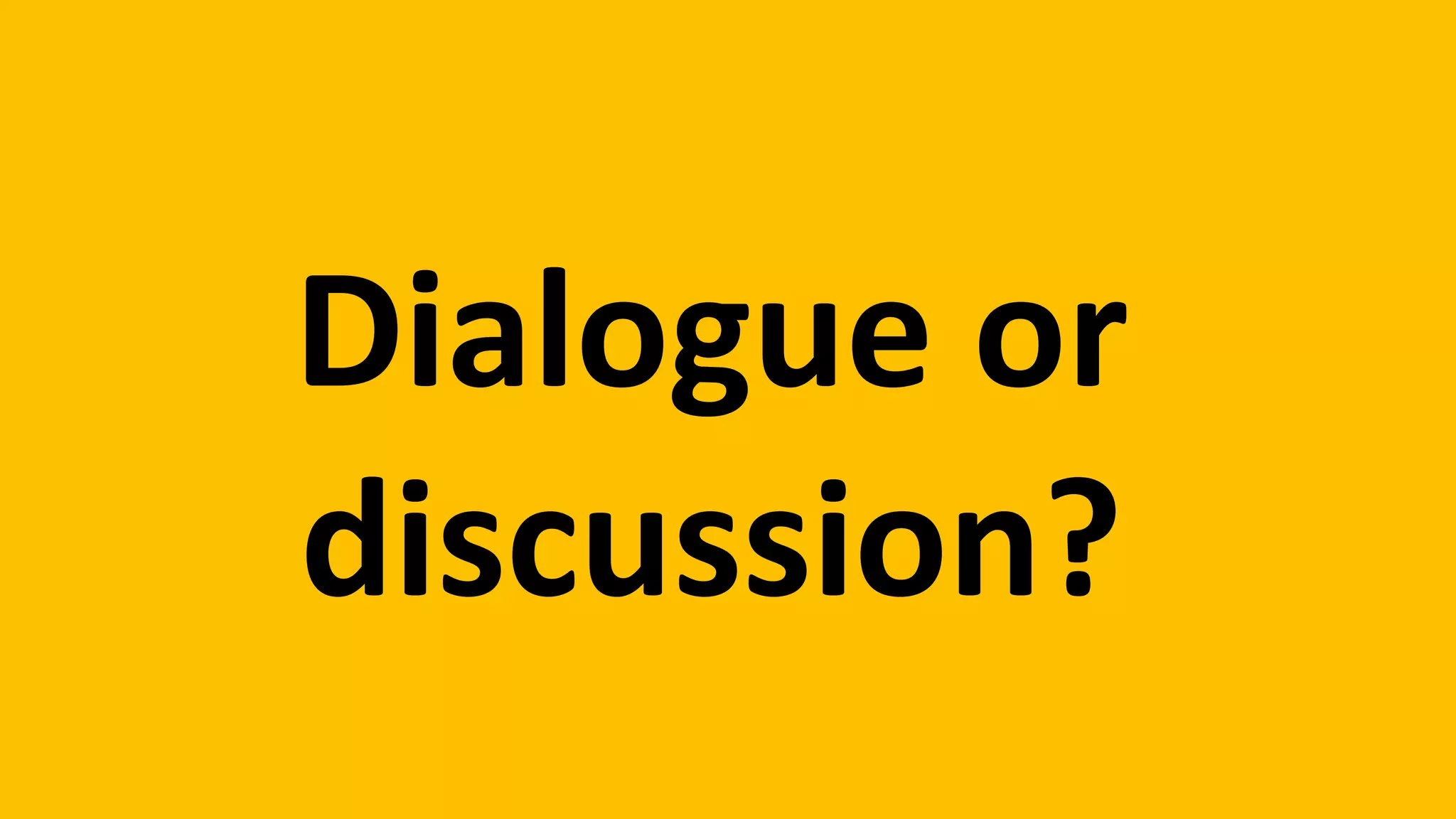 Dialogue or discussion? | PDF