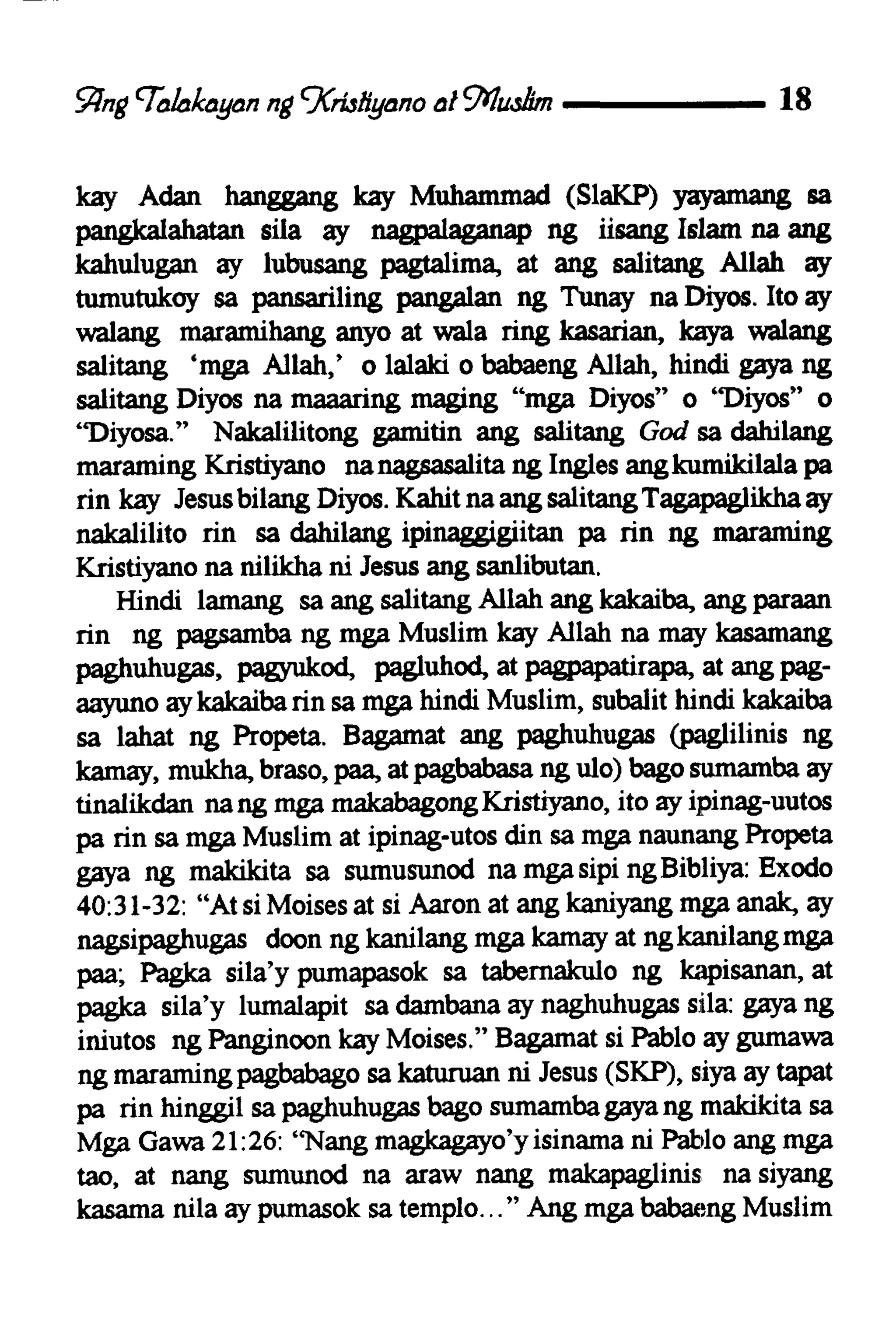 Dialogue between christian and muslim tagalog | PDF